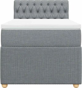 Box spring postel s matrací světle šedá 90x190 cm textil 3289618