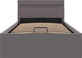 Rám postele s LED úložný prostor šedý umělá kůže 90 x 200 cm 285552