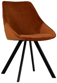 Tmavě oranžová sametová jídelní židle Tenzo Ritz