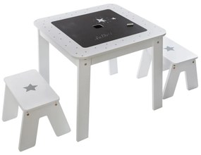 Atmosphera for Kids Dětský stůl pro 2 s úložným prostorem bílý a stříbrný