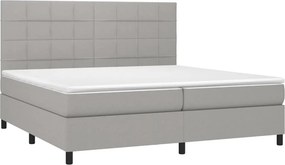Box spring postel s matrací světle šedá 200 x 200 cm textil 3141801