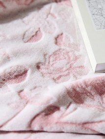 Sinsay - Deka s květinovým vzorem - pastelová růžová
