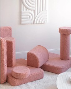 Růžová dětská pohovka z textilie bouclé 132 cm Settee – Wigiwama