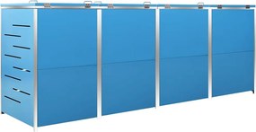 Přístřešek na čtyři popelnice 276,5x77,5x115 cm nerezová ocel 149569