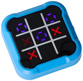 Creative Corner Kruhový kříž křížová elektronická logická hra tic tac toe přenosná konzole modrá