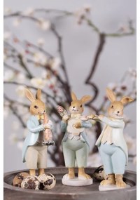 Velikonoční dekorace králík hrající na flétnu ve tvaru květiny - 8*5*16 cm