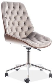 Casarredo - Komfort nábytek Kancelářská židle ARIZONA VELVET šedá/ořech