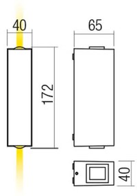 Redo 90424 nástěnné LED svítidlo Ace tmavě hnědá, 5,84W, 4000K, 17cm