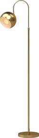 HOMCOM Stojací lampa E27, nastavitelná 145–165 cm, zlatá