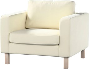 Potah na křeslo IKEA Karlstad, krátký barva krémová látka lesklé, sametová