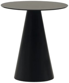 OnaDnes -20% Matně černý skleněný kulatý odkládací stolek Kave Home Wilshire 50 cm