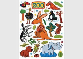 Dětská samolepka na zeď Zoo | 65 x 85 cm | DK1047