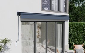Elektrická markýza s LED osvětlením BestBerg BBSU-EL495CG / 495 x 300 cm / šedá
