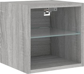 7dílná obývací stěna s LED šedá sonoma kompozitní dřevo 3216588