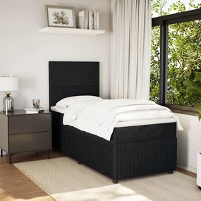 Box spring postel s matrací černá 80 x 200 cm samet 3294486