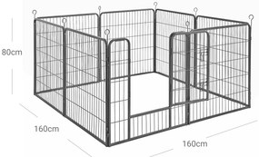 Ohrádka pro zvířata Babybel 210 cm šedá