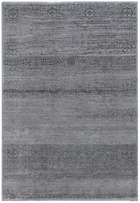 Diamond Carpets India, Ručně vázaný kusový koberec Diamond DC-MAMLOOK jeans blue/black, 140x200, modrá, chodba / předsíň