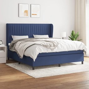 Box spring postel s matrací modrá 160x200 cm textil 3128139