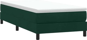 Postel Box Spring bez matrace tmavě zelená 90x220 cm samet 3315858