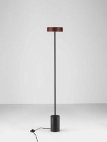 Černá/v tmavě přírodní barvě kovová LED stojací lampa (výška 135 cm) Thea – Nova Luce