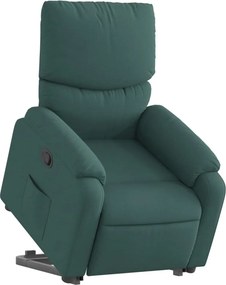 Zvedací polohovací křeslo tmavě zelené textil 3204830