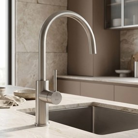 Rea Rivo, vysoká kuchyňská baterie h-365, broušená ocel, REA-B9340