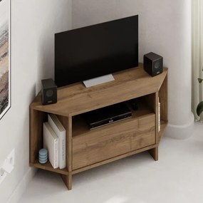 Rohový TV stolek Houseland Viva dub tmavý
