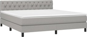 Box spring postel s matrací světle šedá 160 x 200 cm textil 3140305
