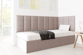 Eka Čalouněná postel Lucy s čalouněnými panely ZDARMA - 90x200 cm Barva látky Trinity: Černá (Trinity 2316)