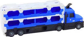 LEAN Toys Lora Odtahovka Závodní dráha 2 v 1 Světla Zvuky Značky Autíčka Modrá