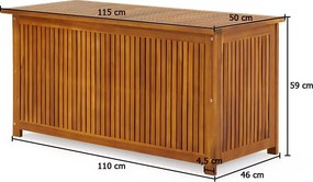 Deuba Dřevěný úložný box 300 L - akát