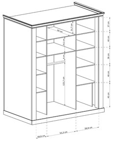 Antica K | šatní skříň A183 | 185 cm | kraft zlatý