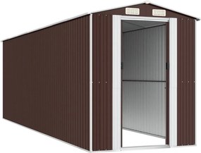 Zahradní kůlna tmavě hnědá 192 x 606 x 223 cm pozinkovaná ocel 3147465