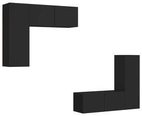 vidaXL 4dílný set TV skříněk černý dřevotříska