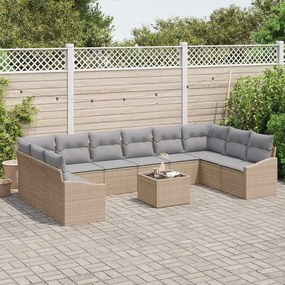 Set pohovek 11 ks Béžová polyratan 3346910