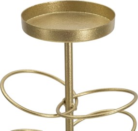 Kovový svícen Rings 46 cm zlatý/mramor