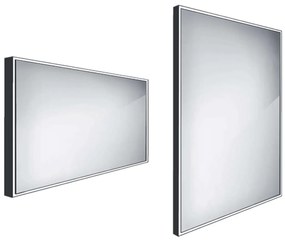 Nimco Zrcadla - Zrcadlo s LED osvětlením, 120x70 cm, hliník/černá ZPC 13006-90