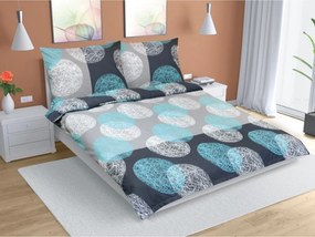 Bavlněné povlečení na dvoudeku Modrá,Šedá 90/564 - 220x200 cm, 2ks 70x90 cm (220 cm šířka x 200 cm délka)