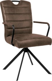 XXXLutz ŽIDLE S PODRUČKAMI, mikrovlákno, hnědá, černá Ambia Home - Jídelní židle - 002403007804