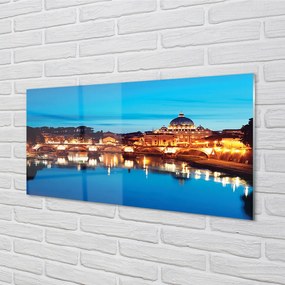 akrylový obraz Rome River mosty západ slunce 140x70 cm