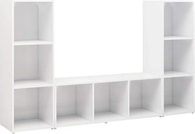 TV skříňky 3 ks bílé 107 x 35 x 37 cm dřevotříska 3079961
