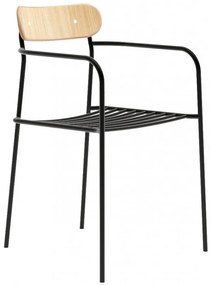 INFINITI - Židle ÚTI s dřevěným opěrákem a područkami