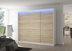 ADRK Furniture Posuvná skříň s LED osvětlením ANTOS 250 SW-ANT-W+S-250+L-V369