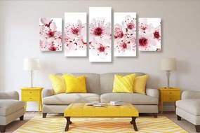 5-dílný obraz třešňové květy Varianta: 100x50