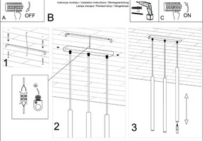 Sollux Lighting Závěsné svítidlo PASTELO 3 červené okrové