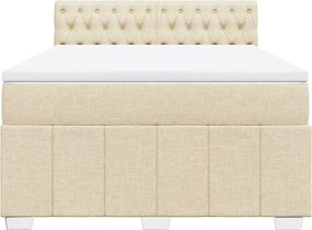 Box spring postel s matrací krémová 140x200 cm textil 3289403