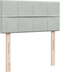 Box spring postel s matrací světle šedá 90x200 cm samet 3287650