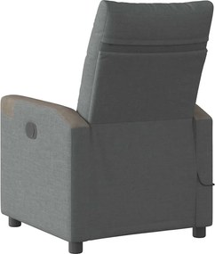 Elektrické masážní polohovací křeslo tmavě šedé textil 3324086