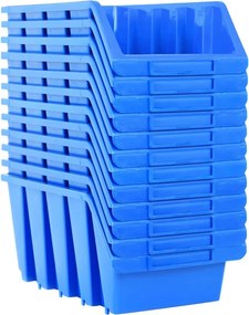 Stohovatelné úložné zásobníky 14 ks modré plast 146286