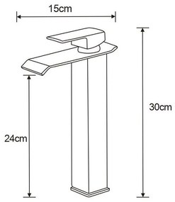 Mexen Apus, vysoká umyvadlová baterie, zlatá, 744710-50